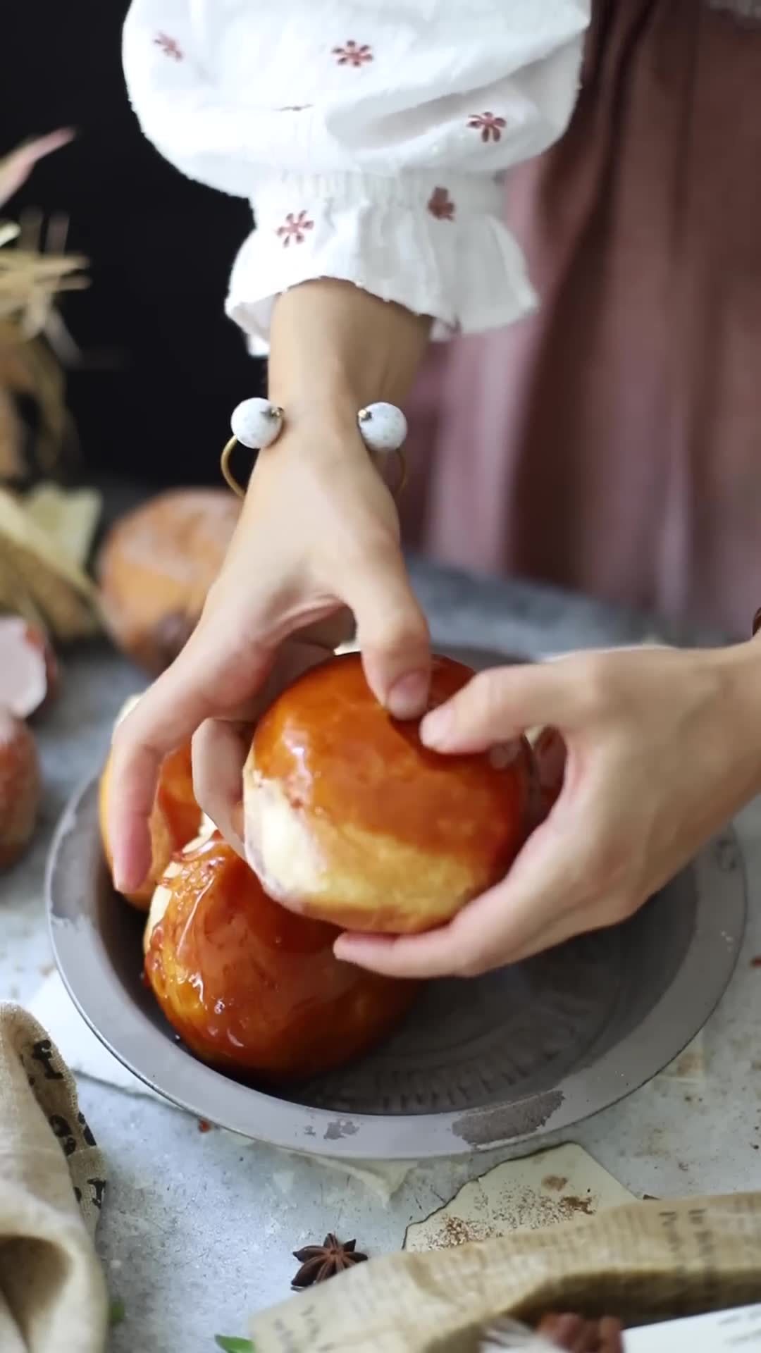 Milk bread technique and filled donut frying methods