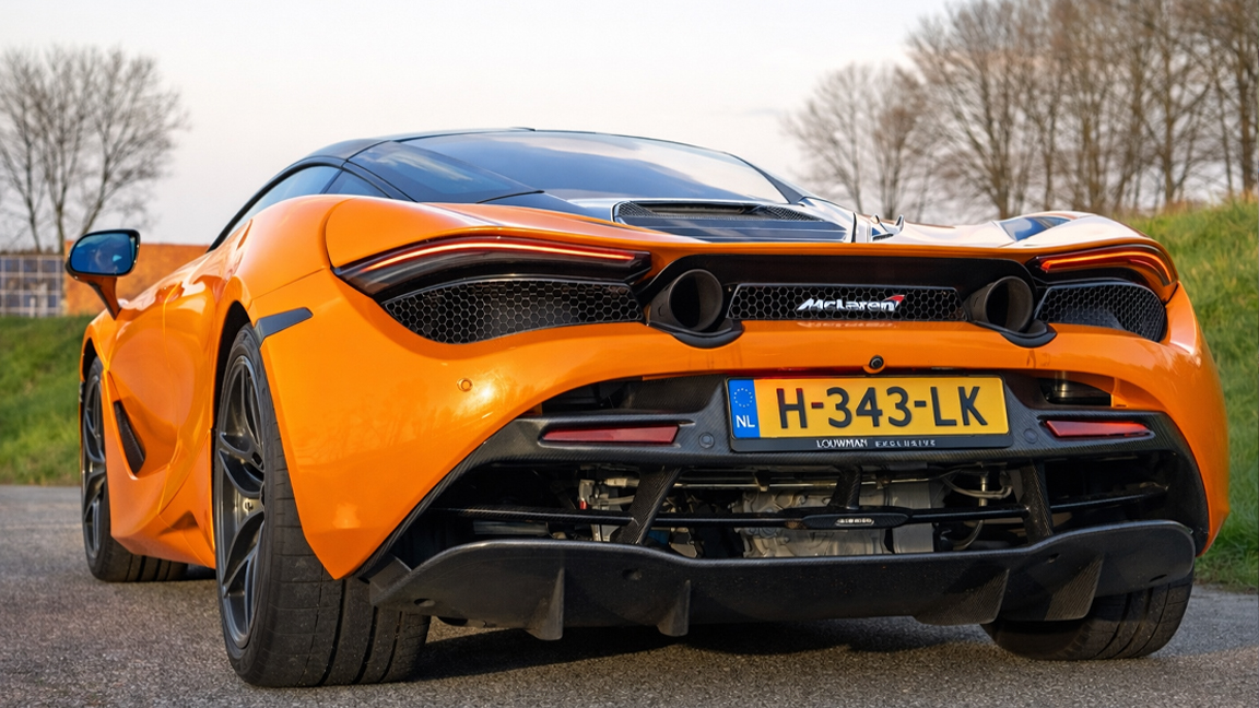 McLaren 720S pushed through acceleration and high speed runs