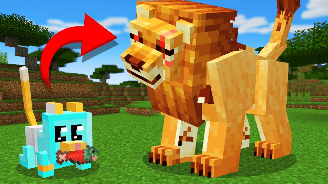 Evolving from a tiny baby to become the ultimate Minecraft cat king