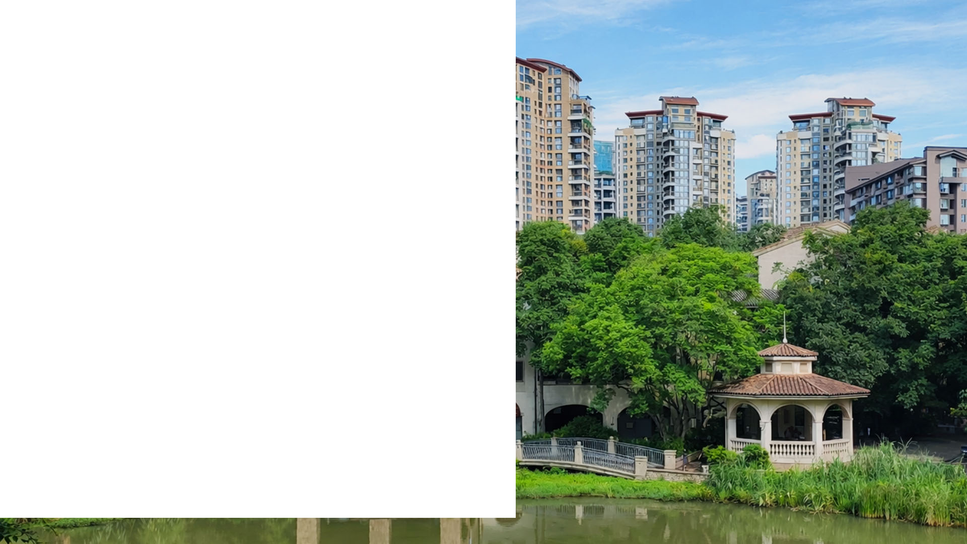 Hidden residential spot where nature meets expanding city buildings