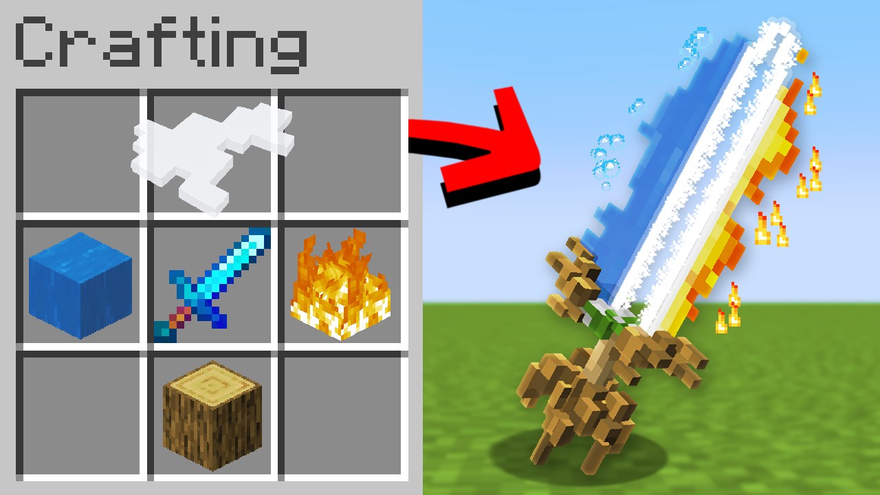 Minecraft, but you can craft an elemental sword