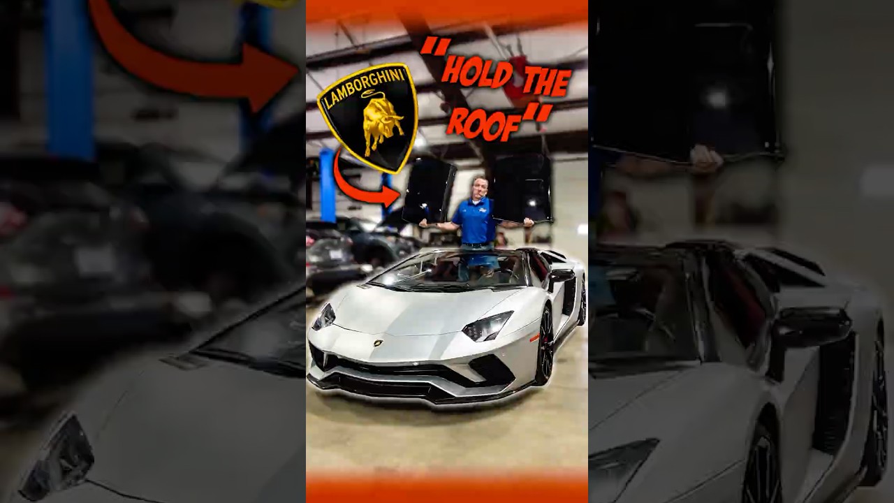 This Lamborghini Aventador Roadster has a pretty unique roof