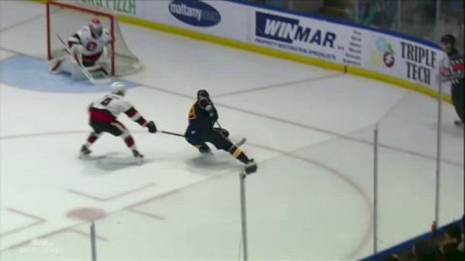 Calvin Crombie answers back for Barrie in Game 2 with rebound goal