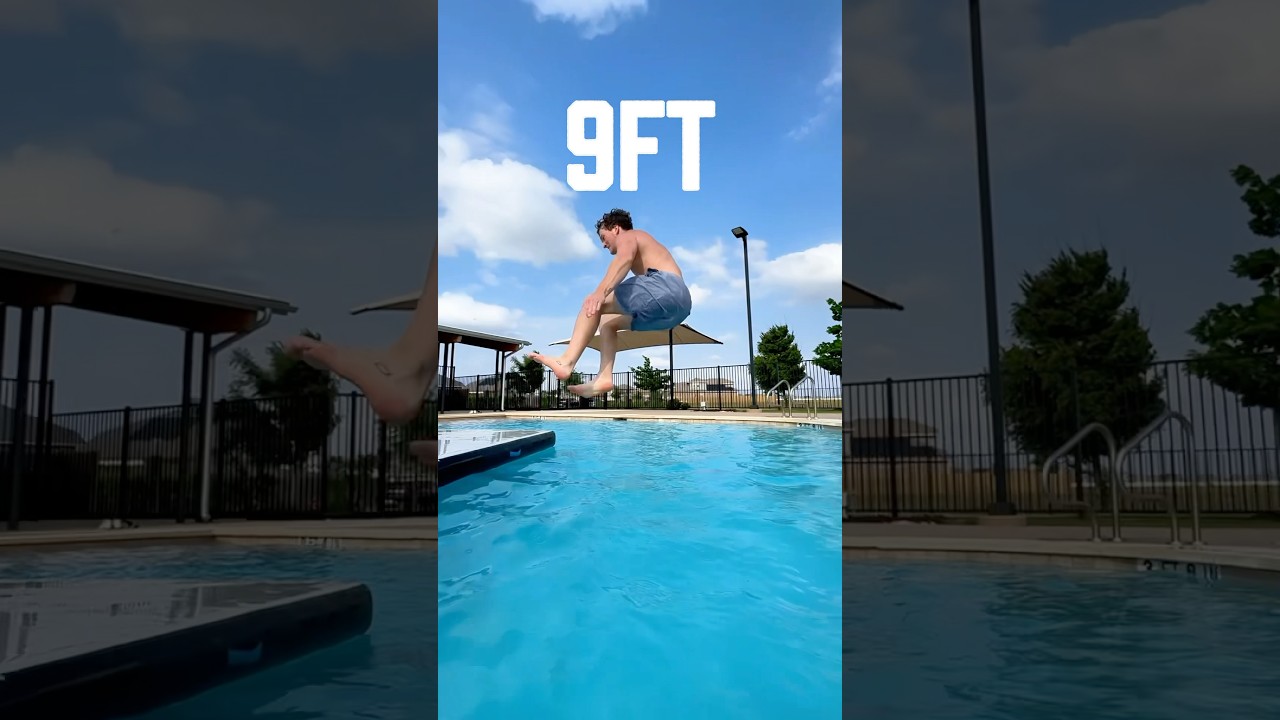 Jumping 10ft+ to a ‘floating air track’ 😱