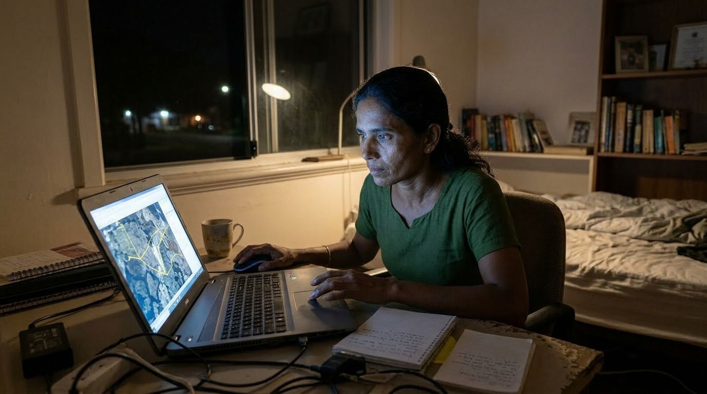 A laptop, a map and a way home