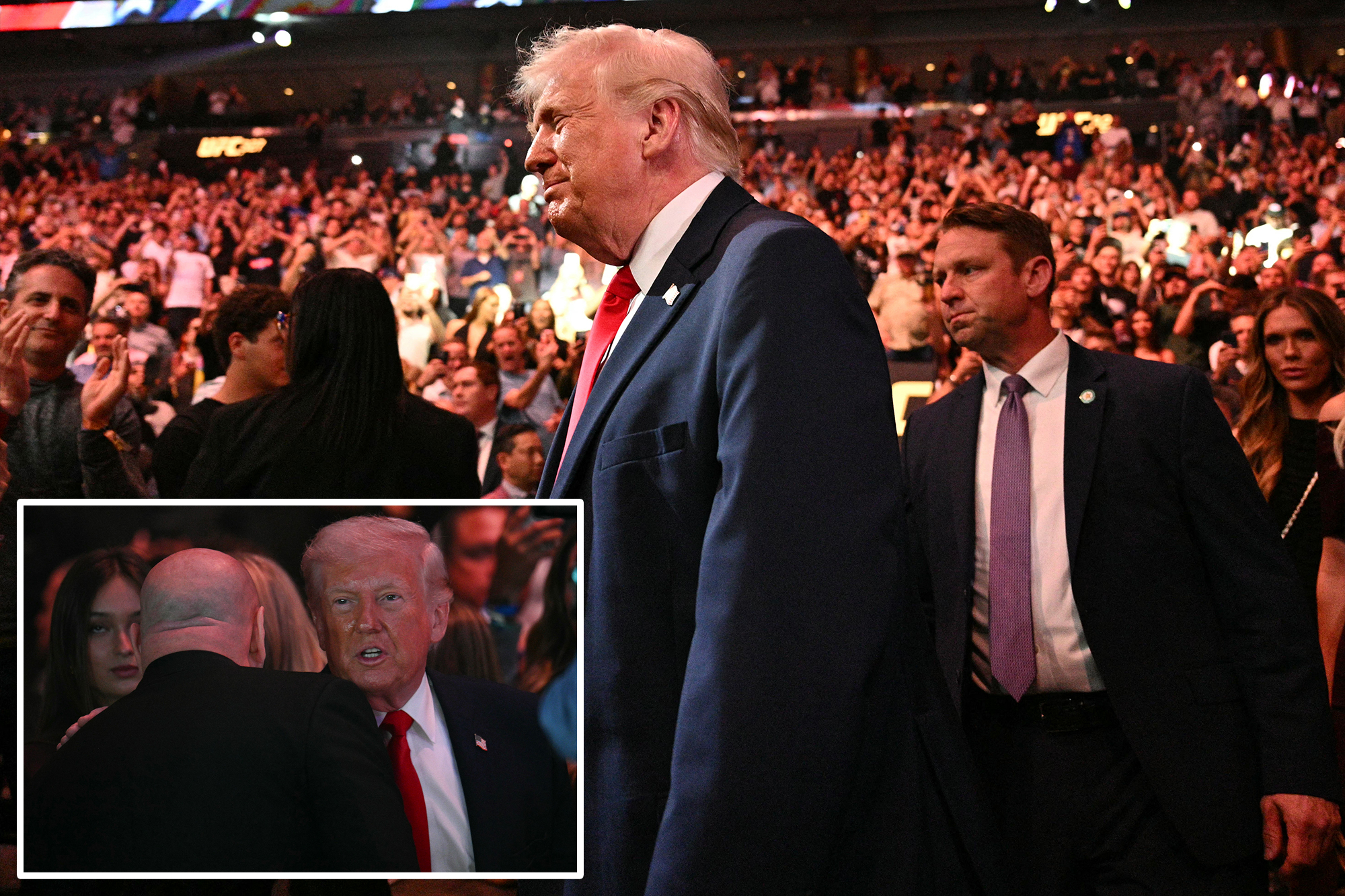 Trump cheered at UFC 327 as he attends fight alongside daughter Tiffany ...