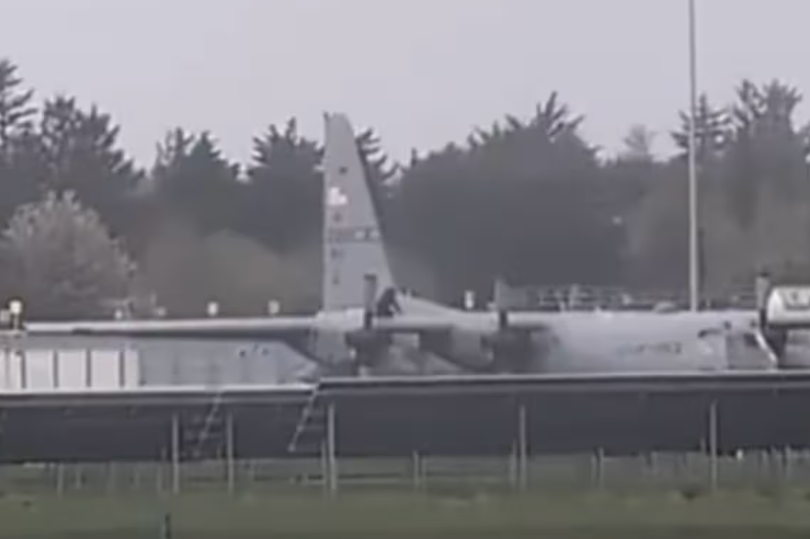 Man arrested after alleged criminal damage to US military aircraft at ...