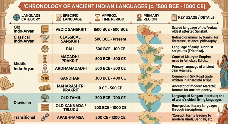 Which language was spoken in ancient India?