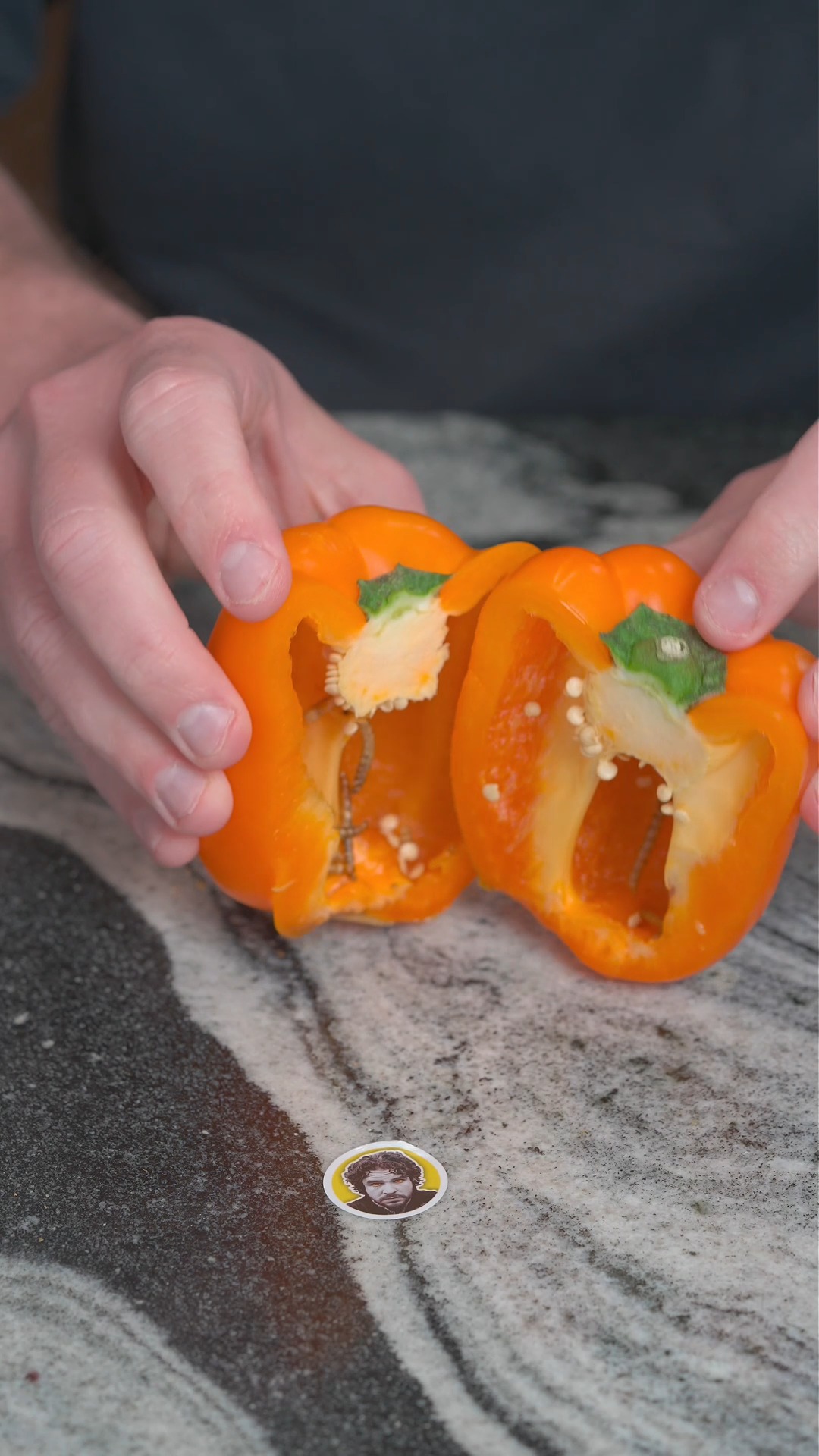 Quick check before eating orange peppers