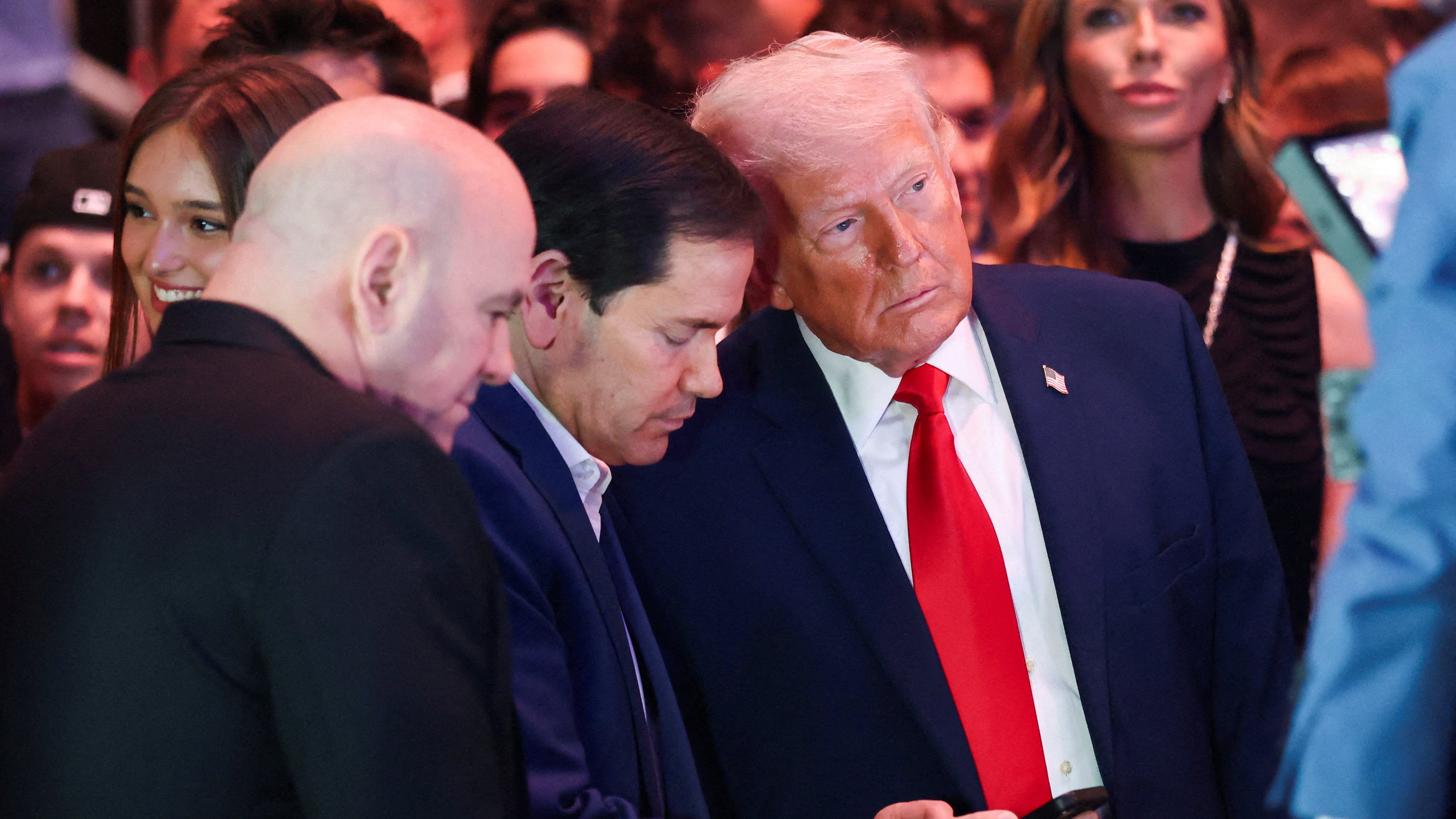 Trump attends UFC 327 event, shakes hands with Paulo Costa after victory