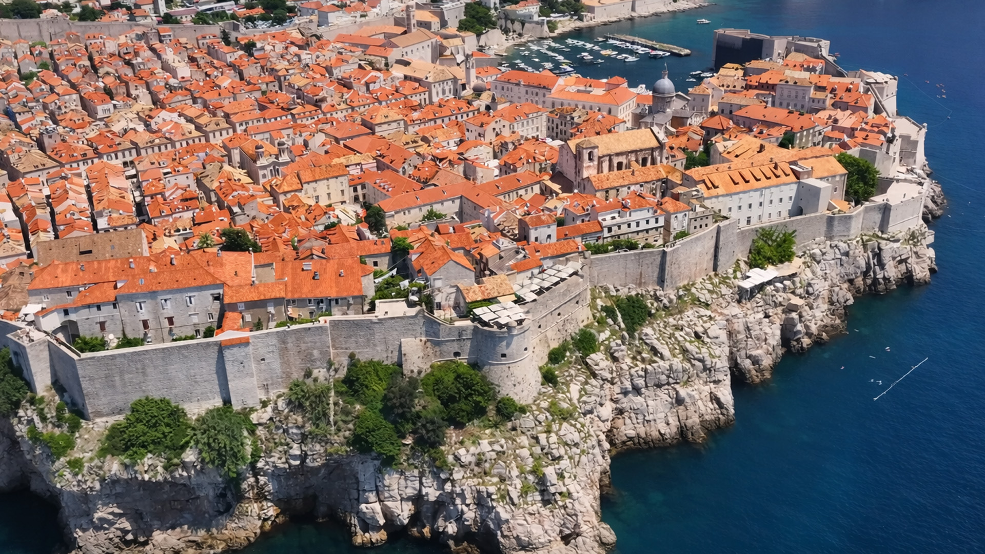 This walled city stands above the ocean