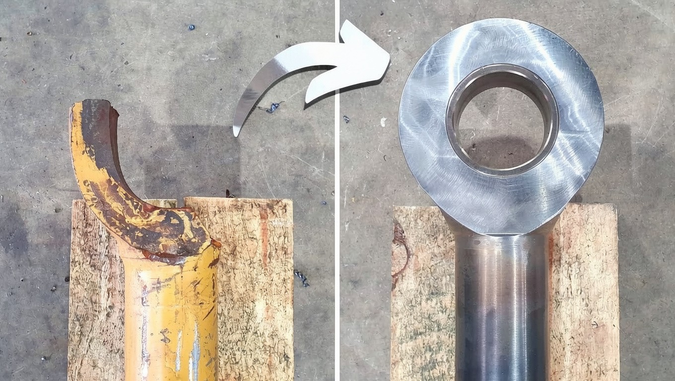 Fixing a broken hydraulic cylinder eye the hard way