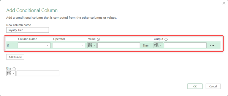 How to use conditional columns in Excel Power Query