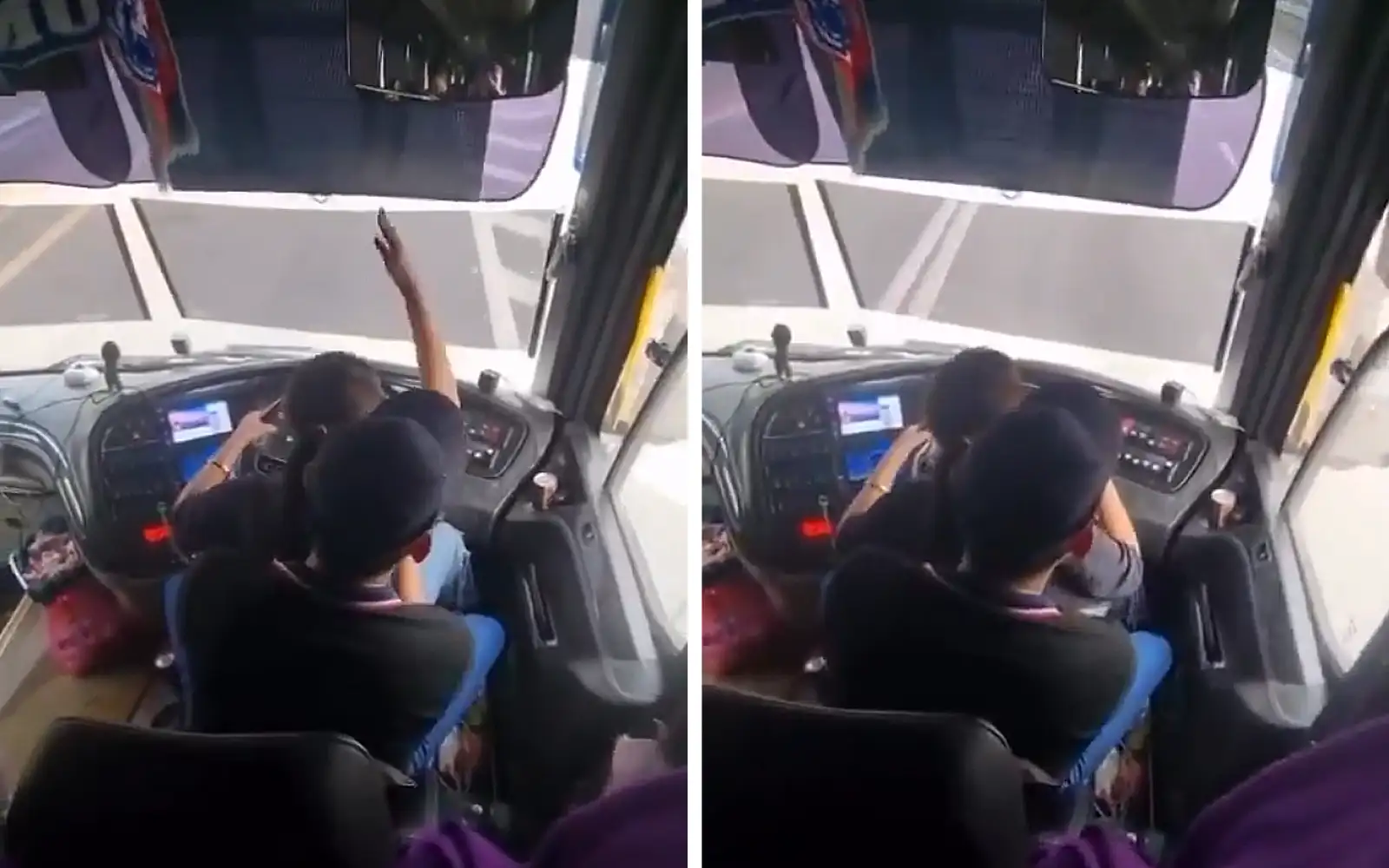 Police hunting bus driver, woman over viral clip