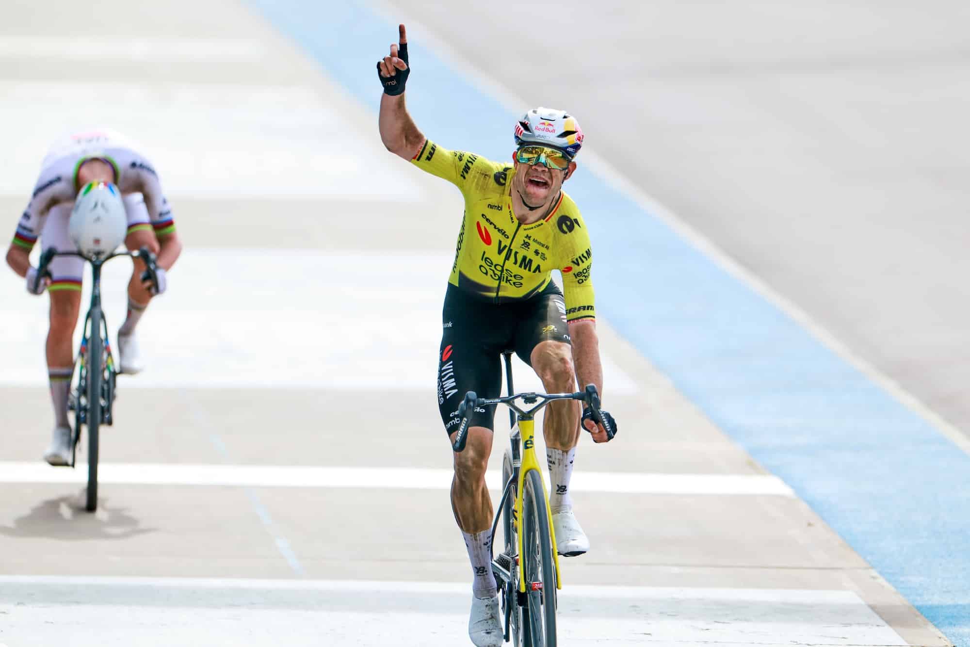 Van Aert beats Pogacar in dramatic finish to win Paris-Roubaix classic