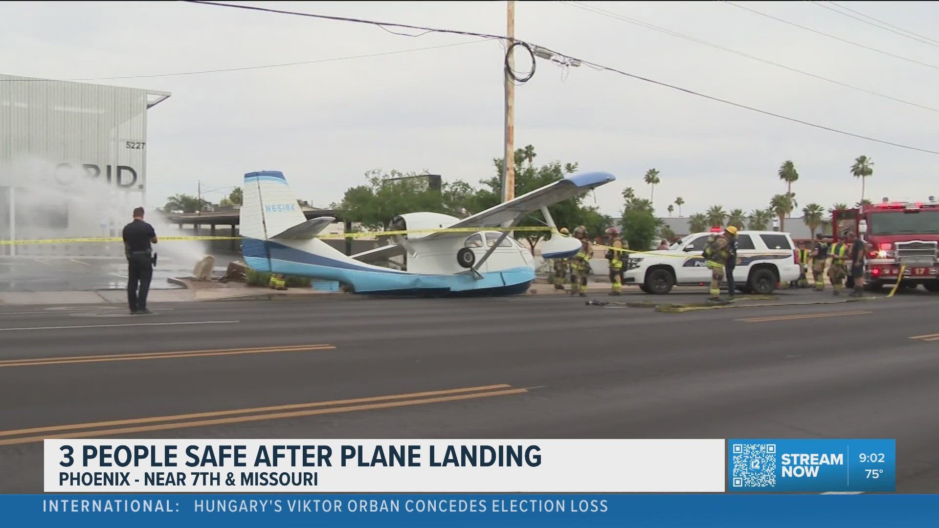 Plane makes emergency landing on busy central Phoenix road