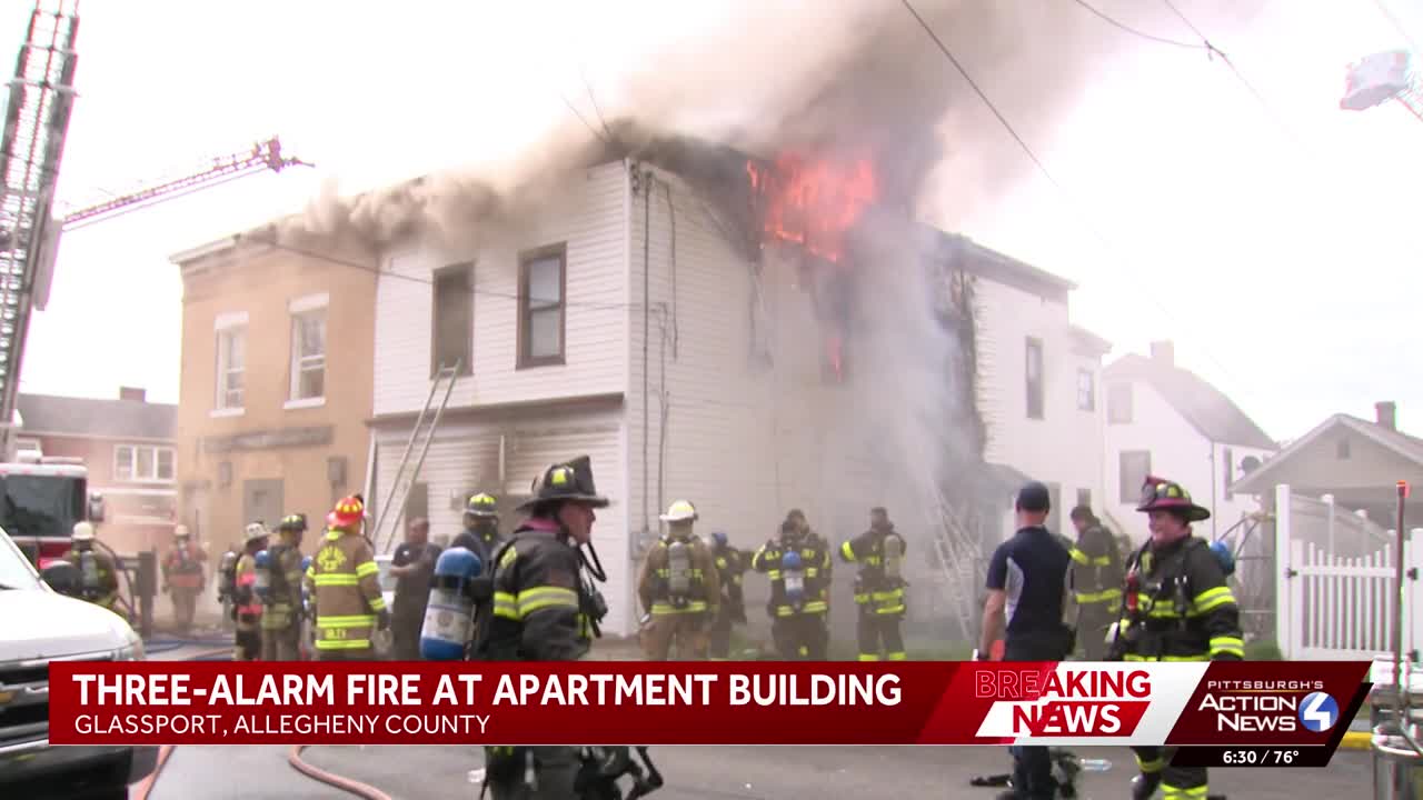 Fire marshal responds as massive flames erupt inside Glassport building