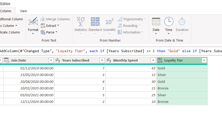 How to use conditional columns in Excel Power Query