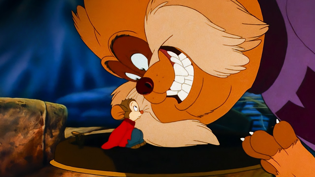 Fievel escapes a cat attack | An American Tail