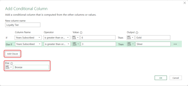 How to use conditional columns in Excel Power Query