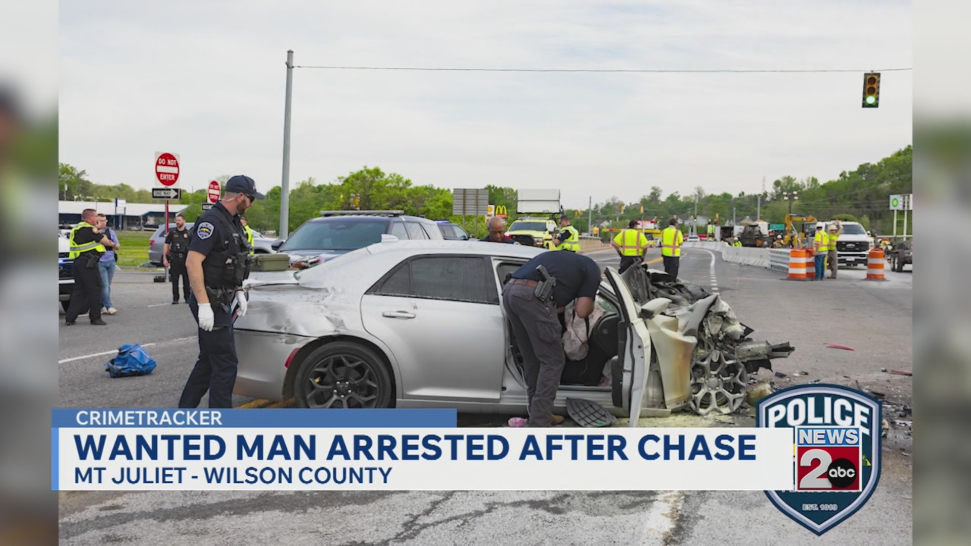 Armed robbery suspect taken into custody after stolen car crashes ...