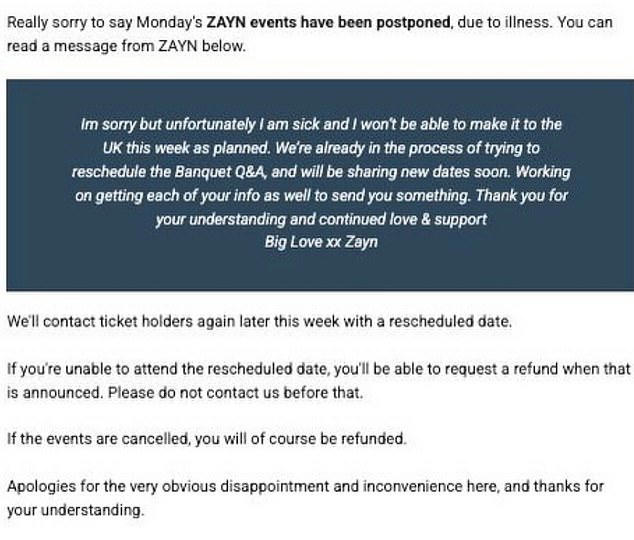 Zayn Malik fans are left devastated as One Direction star postpones ...