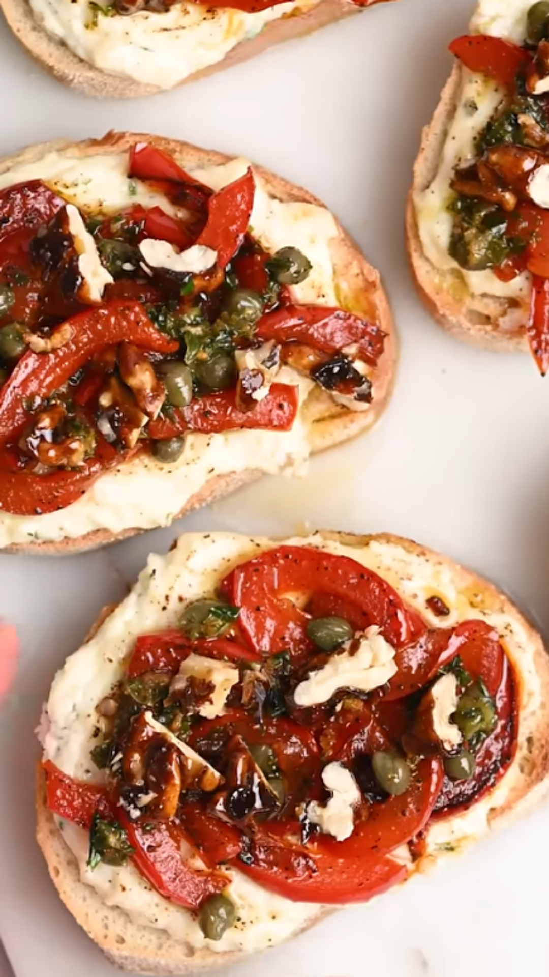 Broiled ricotta toast easy appetizer recipe