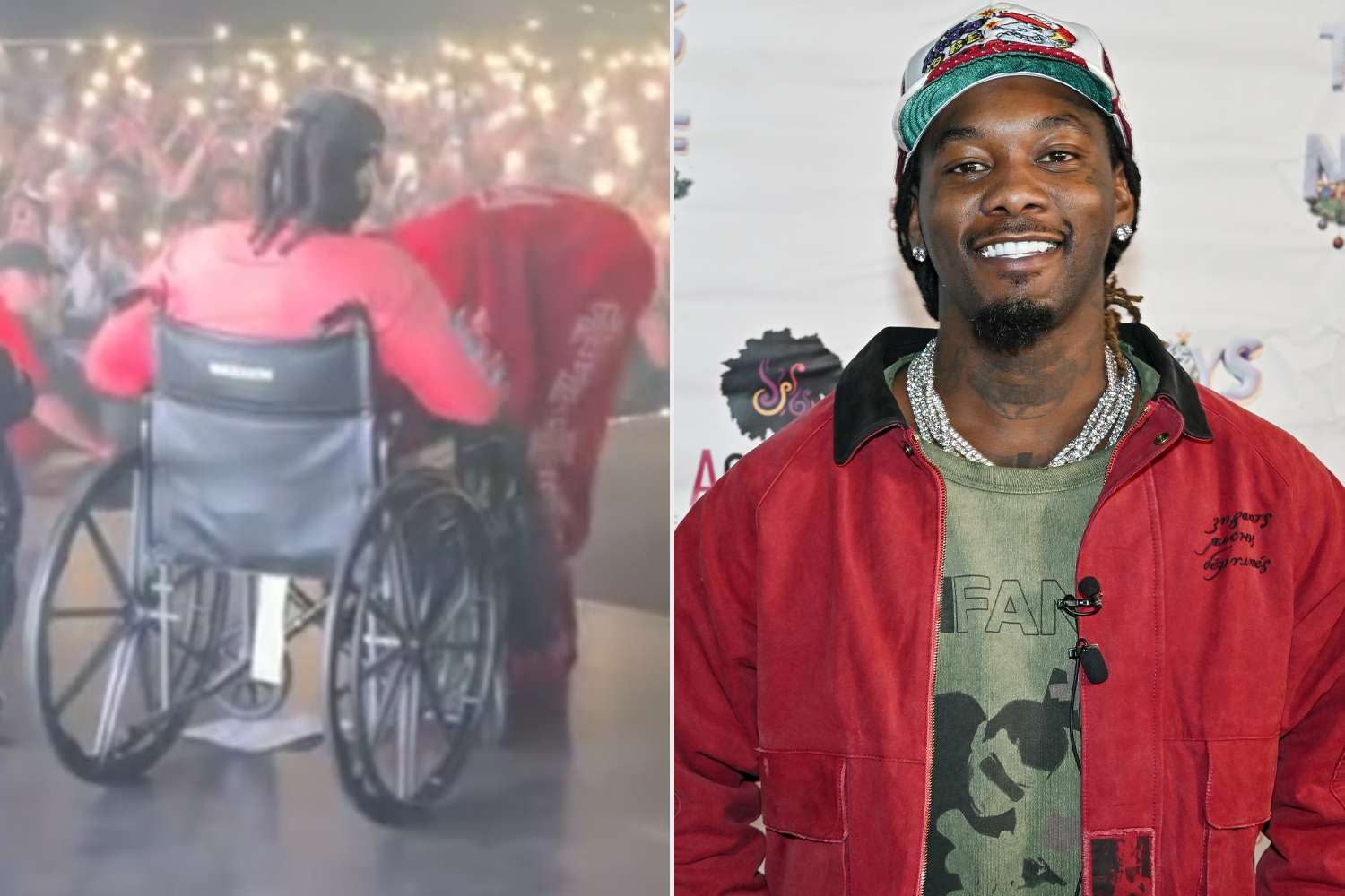 Offset arrives in wheelchair to perform on stage just 5 days after he ...