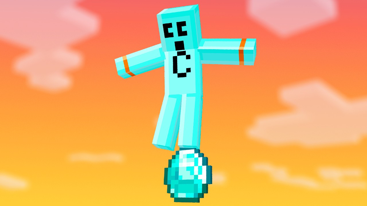 Surviving Minecraft using only a single diamond block now