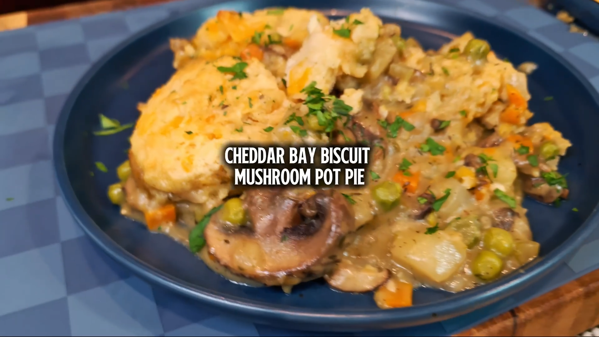 This 30-minute vegan pot pie with cheddar biscuits is pure comfort