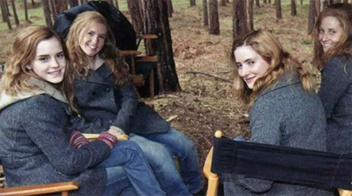 36 actors with their stunt doubles who look exactly like them
