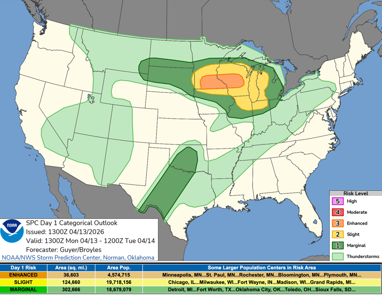 Severe weather returns to Great Lakes. See cities at greatest risk