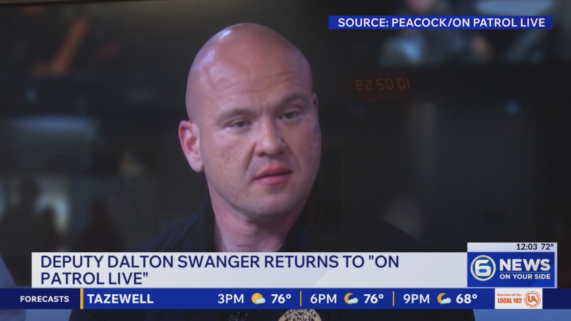 Deputy Dalton Swanger returns to "On Patrol Live"