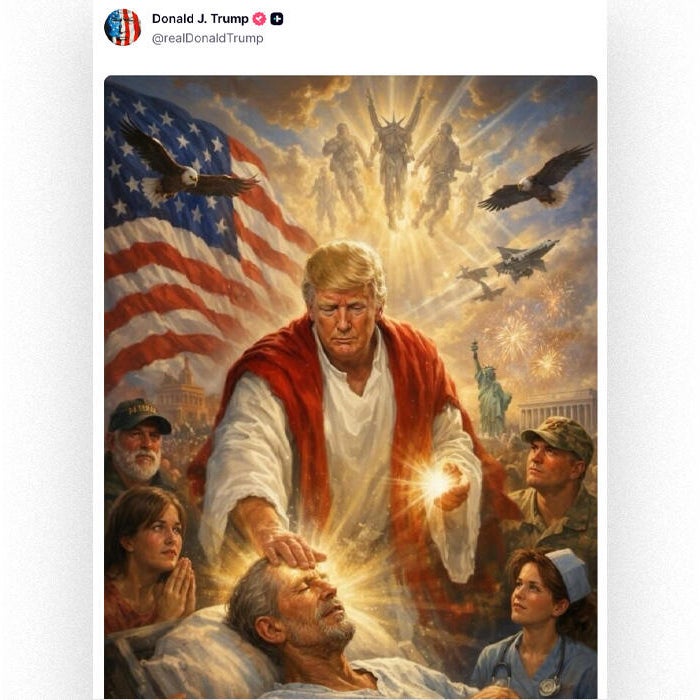 Trump faces backlash over post depicting him like Jesus