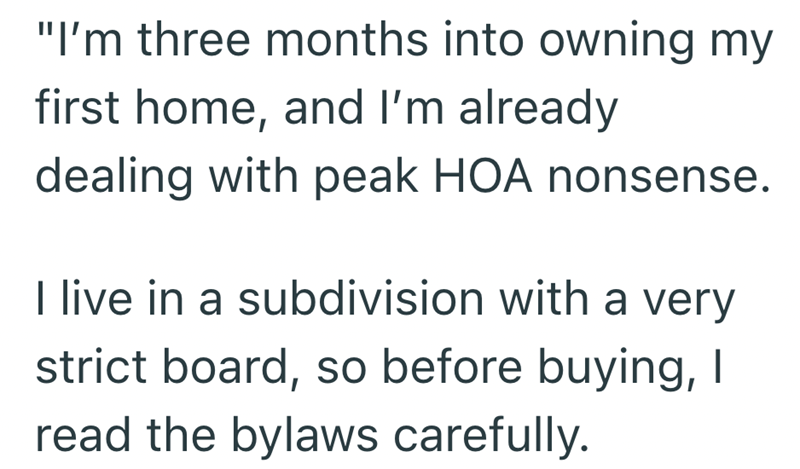 New homeowner cited by HOA for ugly backyard furniture despite being in ...