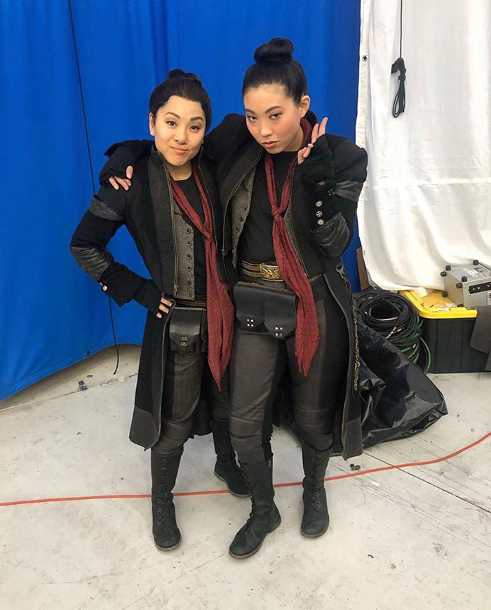 36 actors with their stunt doubles who look exactly like them