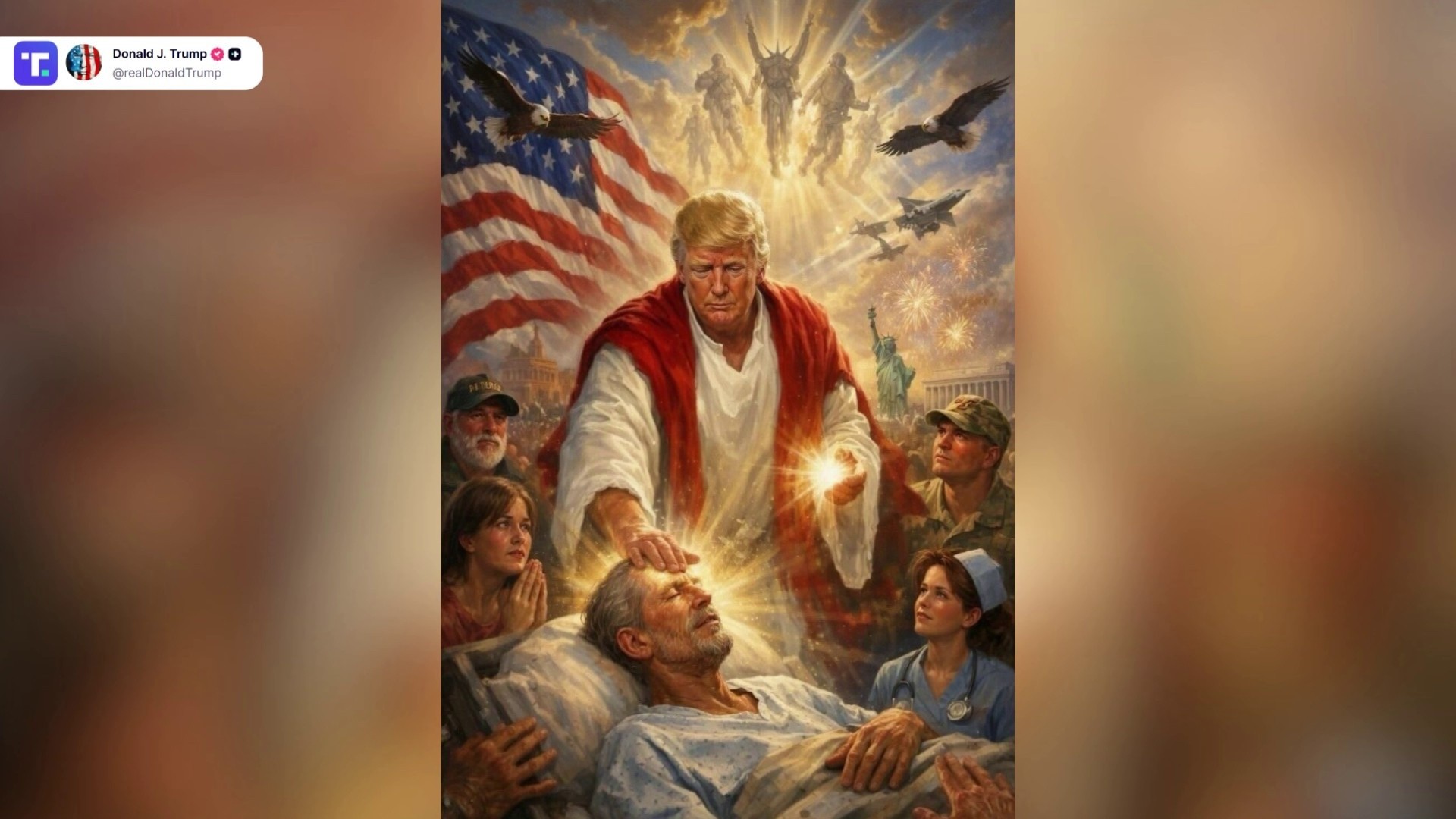 Trump says he thought AI image showed him as doctor, not Jesus