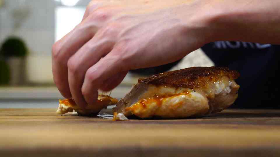 Ultra-juicy roasted chicken breasts with pan sauce