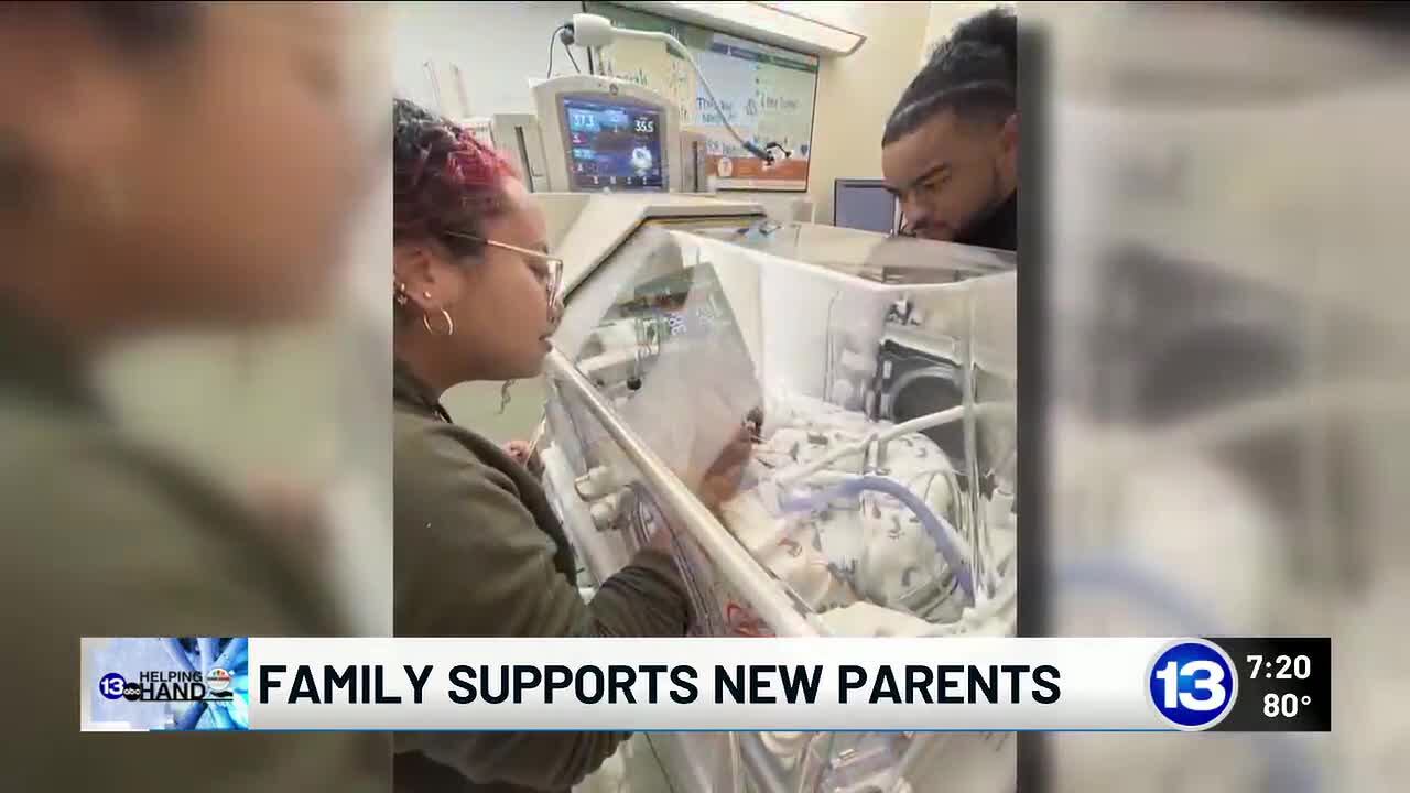 Helping hand: Family supports new parents