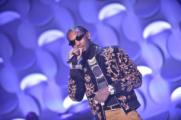 Atlanta’s Offset hits stage just days after being shot by another rapper