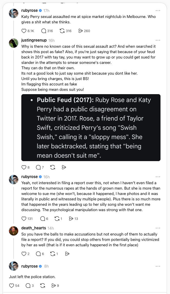 Ruby Rose says she went to police after going public with sexual ...