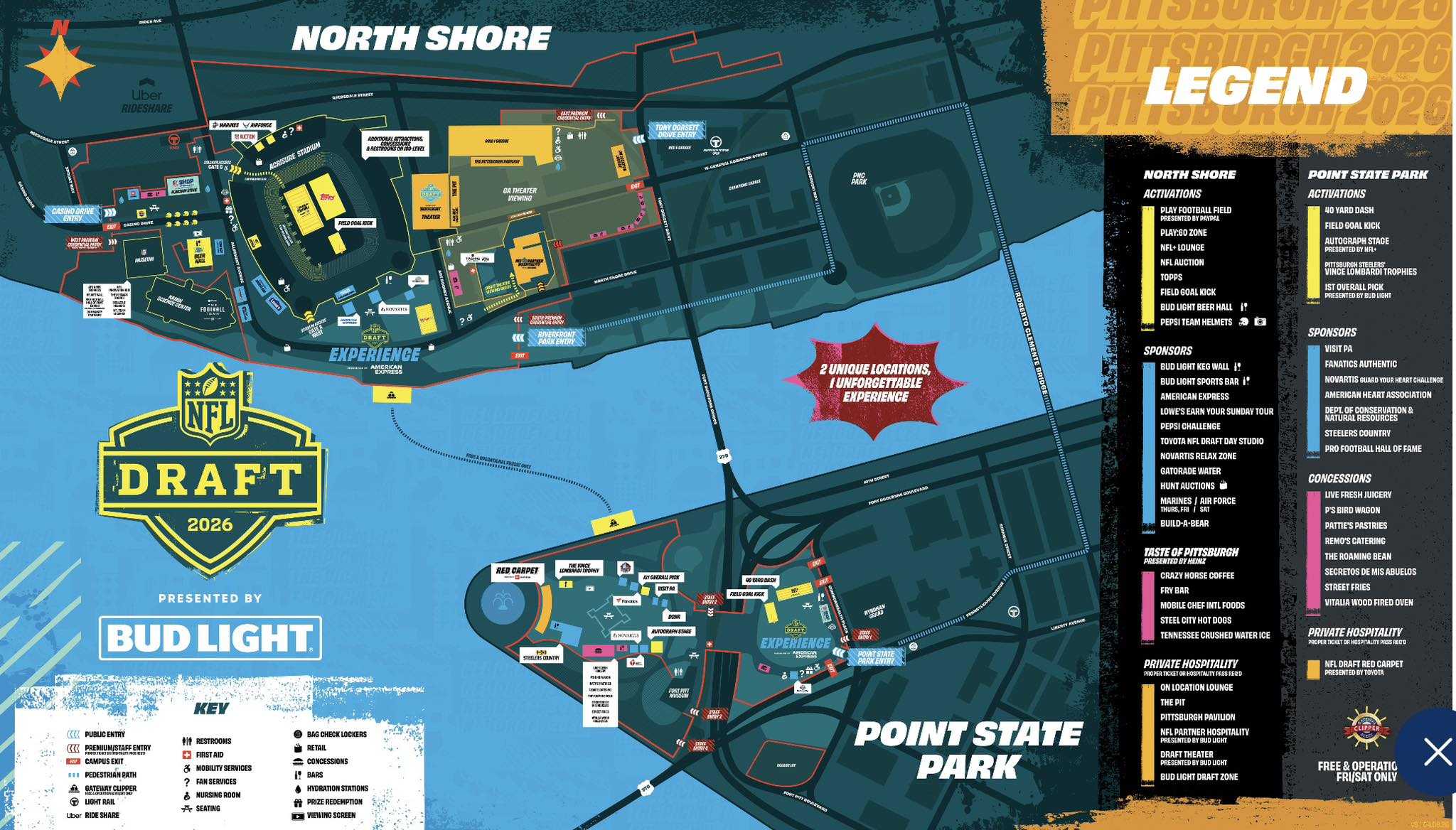 NFL draft in Pittsburgh: Map shows locations of food trucks, activities ...