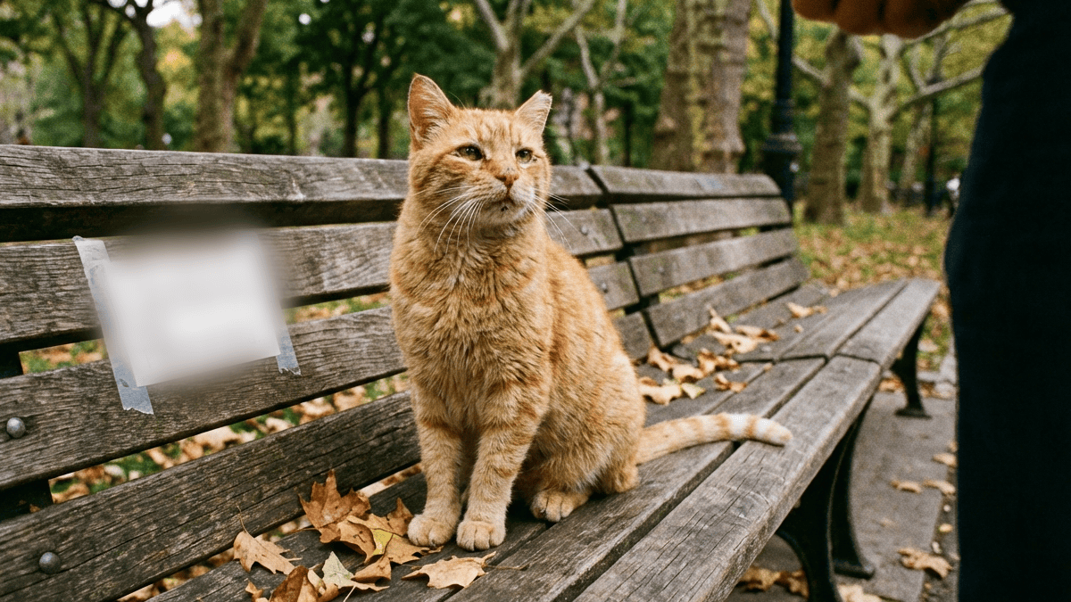 A cat that returns to the same spot in the park every day, hoping ...