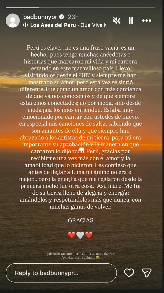 Bad Bunny’s Peru love letter reveals a deeper bond with fans