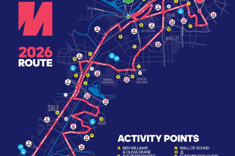 Manchester Marathon 2026 start time, route map, road closures and ...