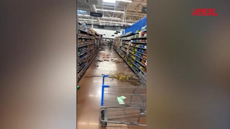 Terremoto in Nevada: vetri in frantumi e cibo sparso sul pavimento in ...