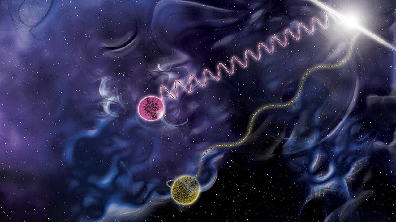 Physicists entangle 2 moving atoms, extending tests of quantum theory