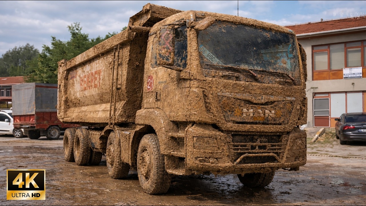 I'm washing the dirtiest construction truck 🤮 4K satisfying ASMR