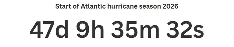 When is 2026 Atlantic hurricane season in Florida? See countdown clock