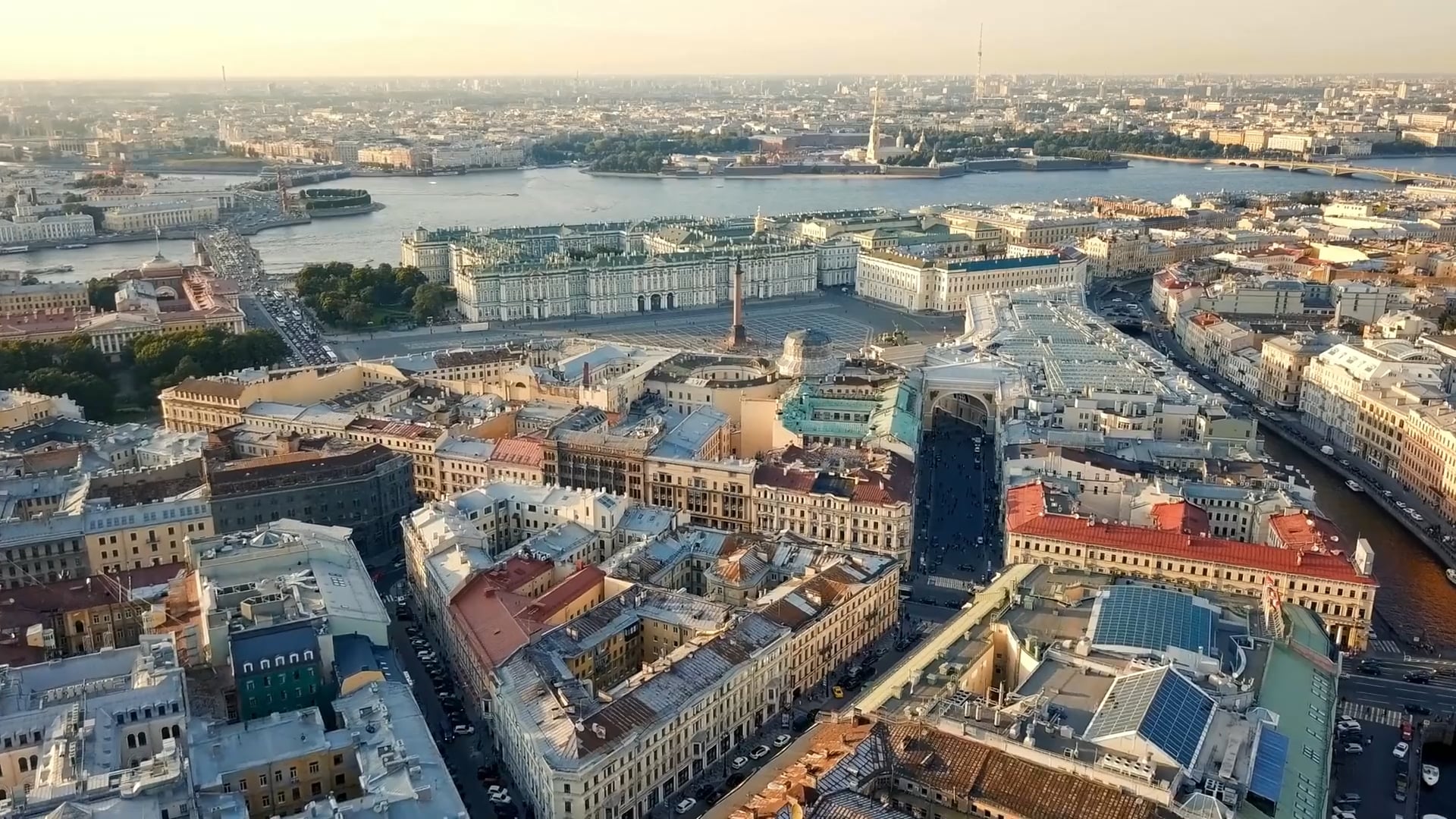 Winter Palace, Russia: Drone views of St. Petersburg's most famous building